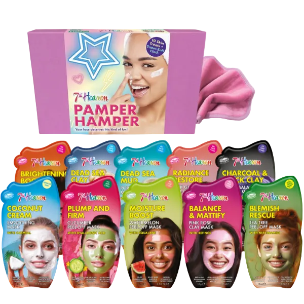 7th Heaven Pamper Hamper – 10 Face Masks with Manuka Honey, Charcoal ...